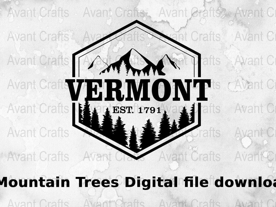 Vermont State Mountain Trees Digital File Download Svg, Png, Pdf - Etsy
