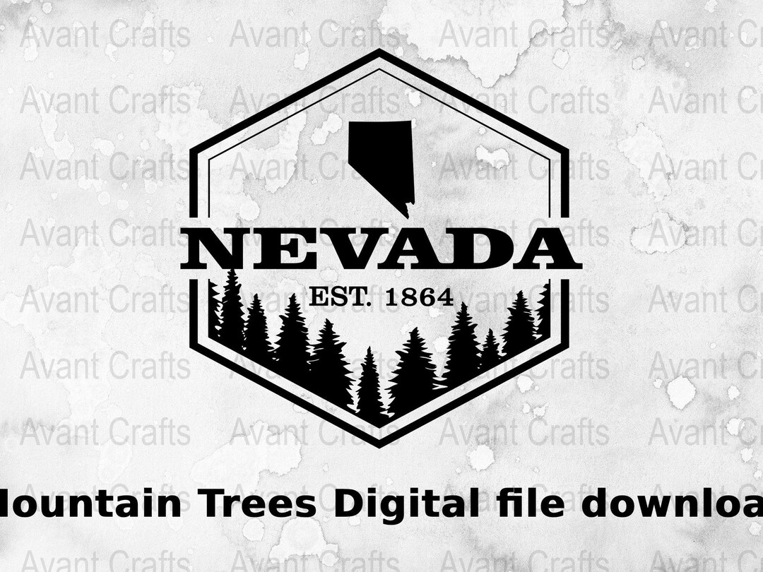 Nevada State Mountain Trees Digital File Download Svg, Png, Pdf - Etsy