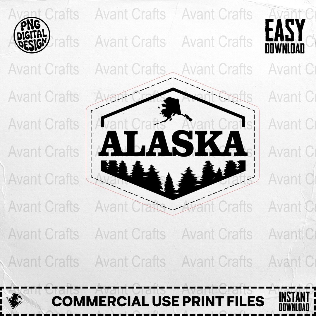 Alaska State Mountain Trees Digital File Download Svg, Png, Pdf - Etsy