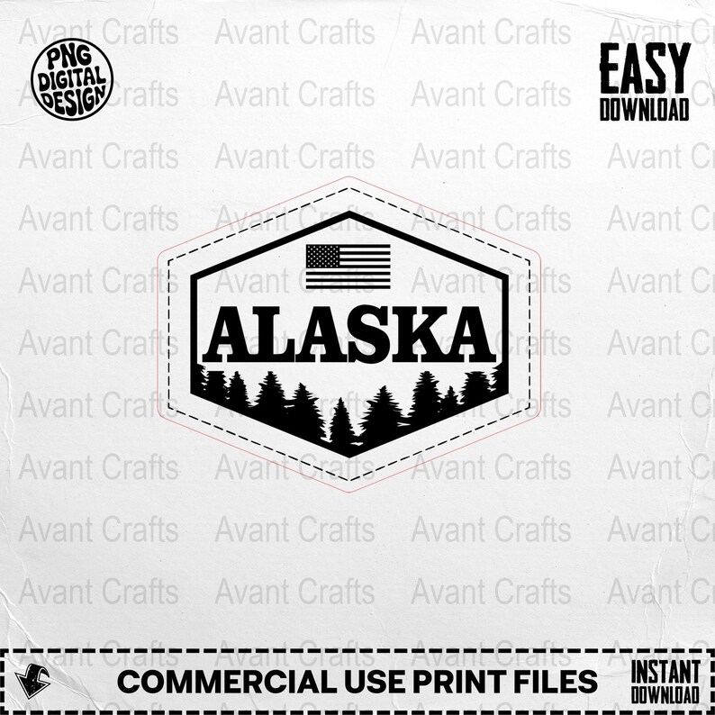 Alaska State Mountain Trees Digital File Download Svg, Png, Pdf - Etsy