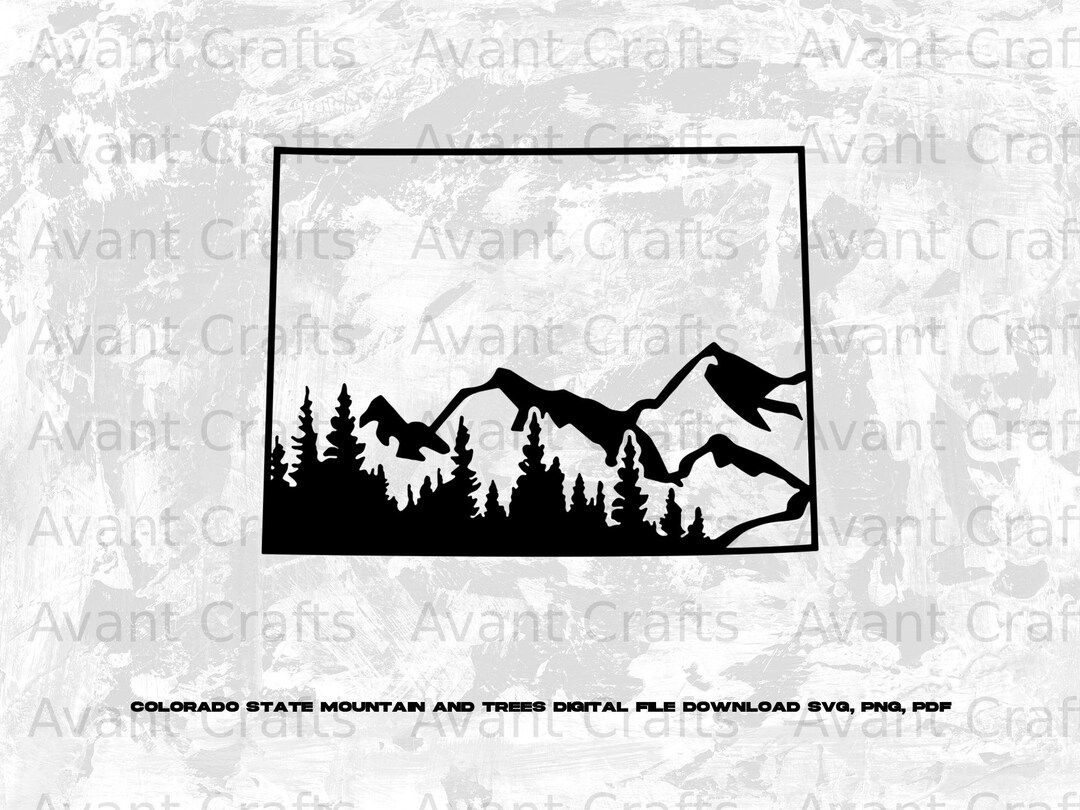 Colorado State Mountain and Trees Digital File Download Svg, Png, Pdf ...