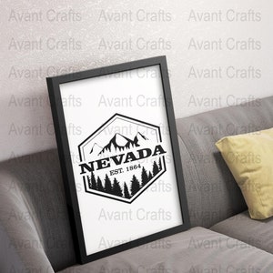 Nevada State Mountain Trees Digital File Download Svg, Png, Pdf - Etsy
