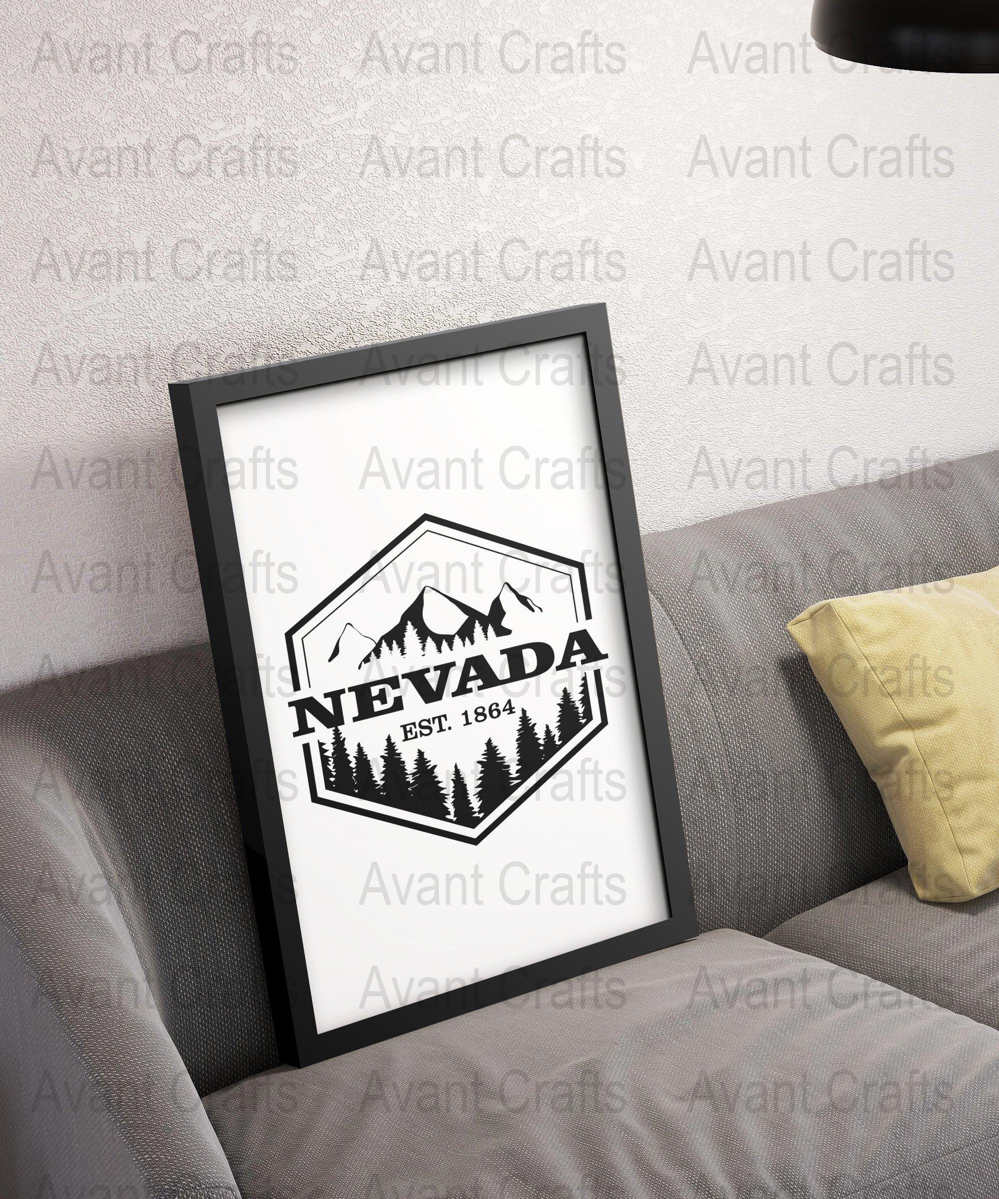 Nevada State Mountain Trees Digital File Download Svg, Png, Pdf - Etsy