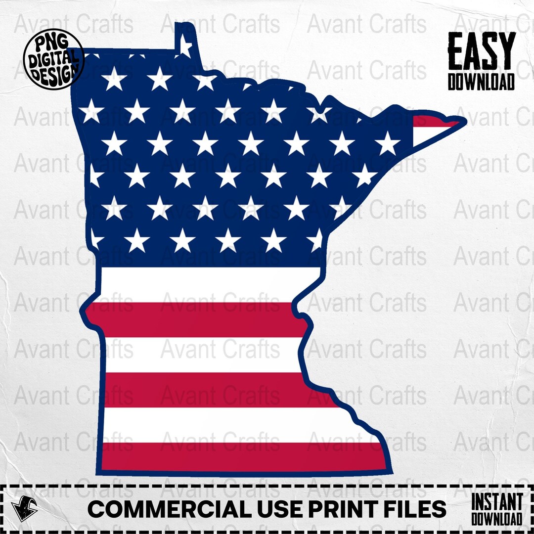 Minnesota State US Flag Digital File Download Jpeg, Png, Pdf - Etsy
