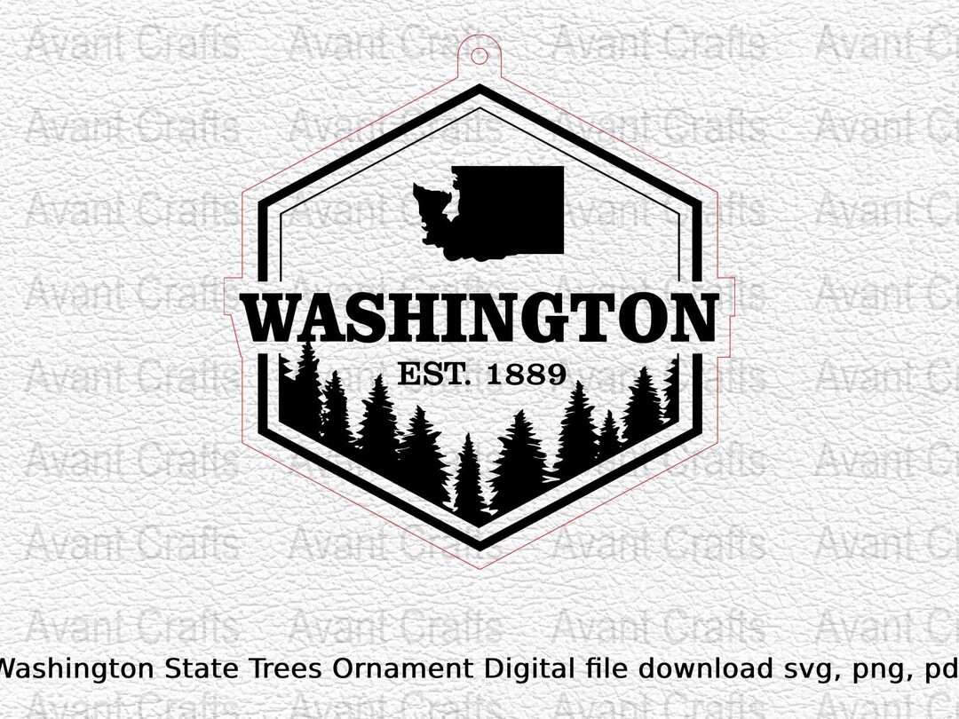 Washington State Trees Ornament Digital File Download Svg, Png, Pdf - Etsy