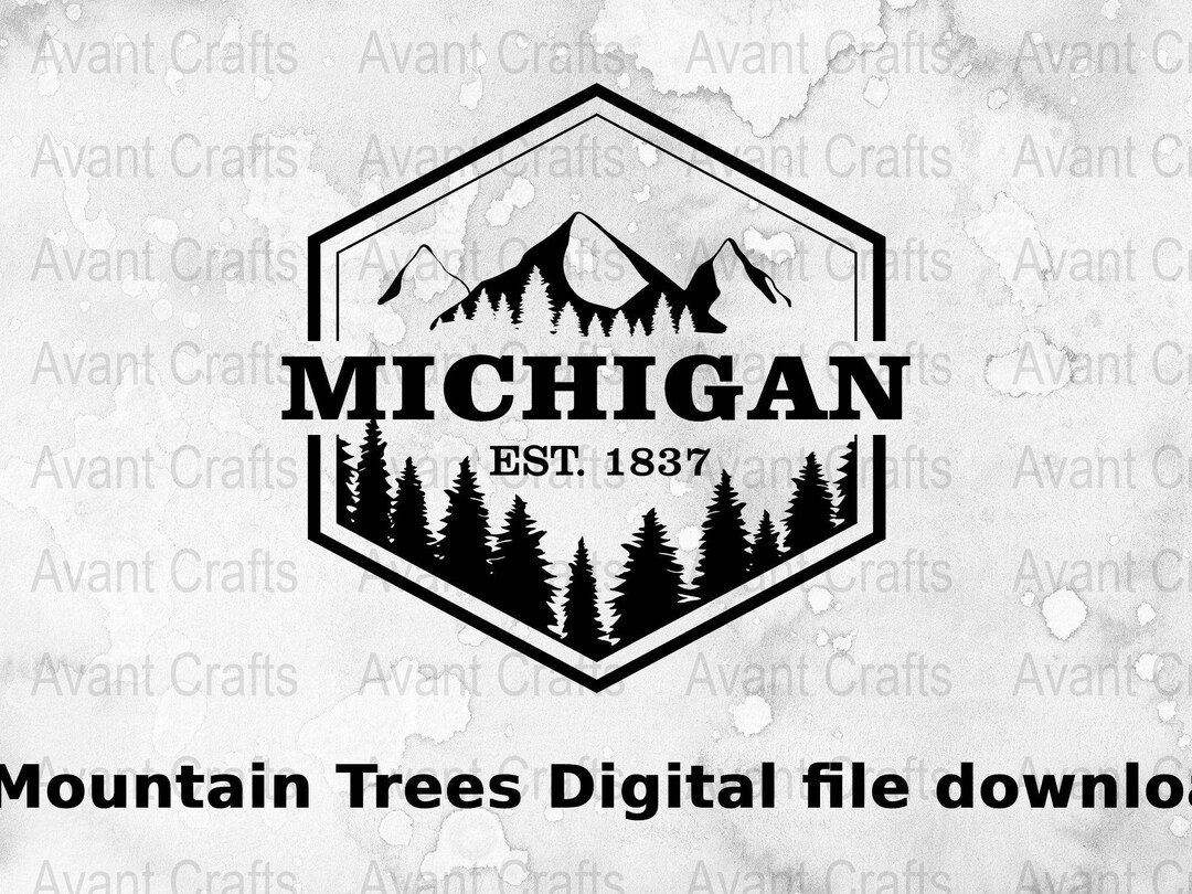 Michigan State Mountain Trees Digital File Download Svg, Png, Pdf - Etsy