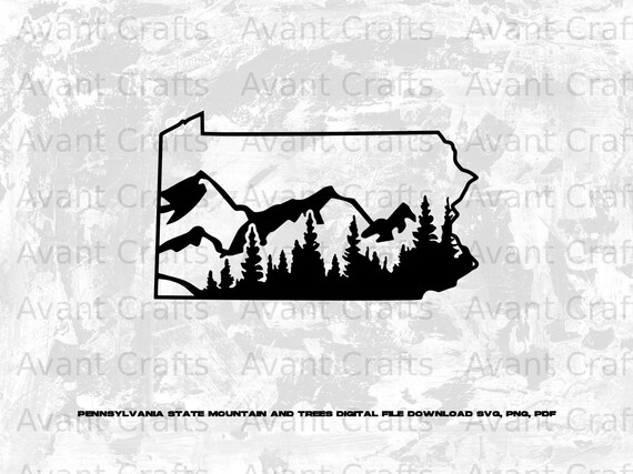 Pennsylvania State Mountain and Trees Digital File Download - Etsy