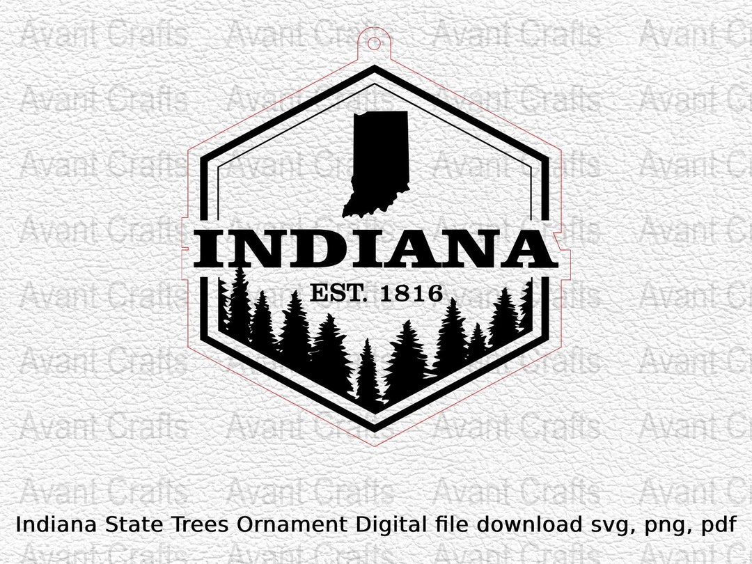 Indiana State Trees Ornament Digital File Download Svg, Png, Pdf - Etsy