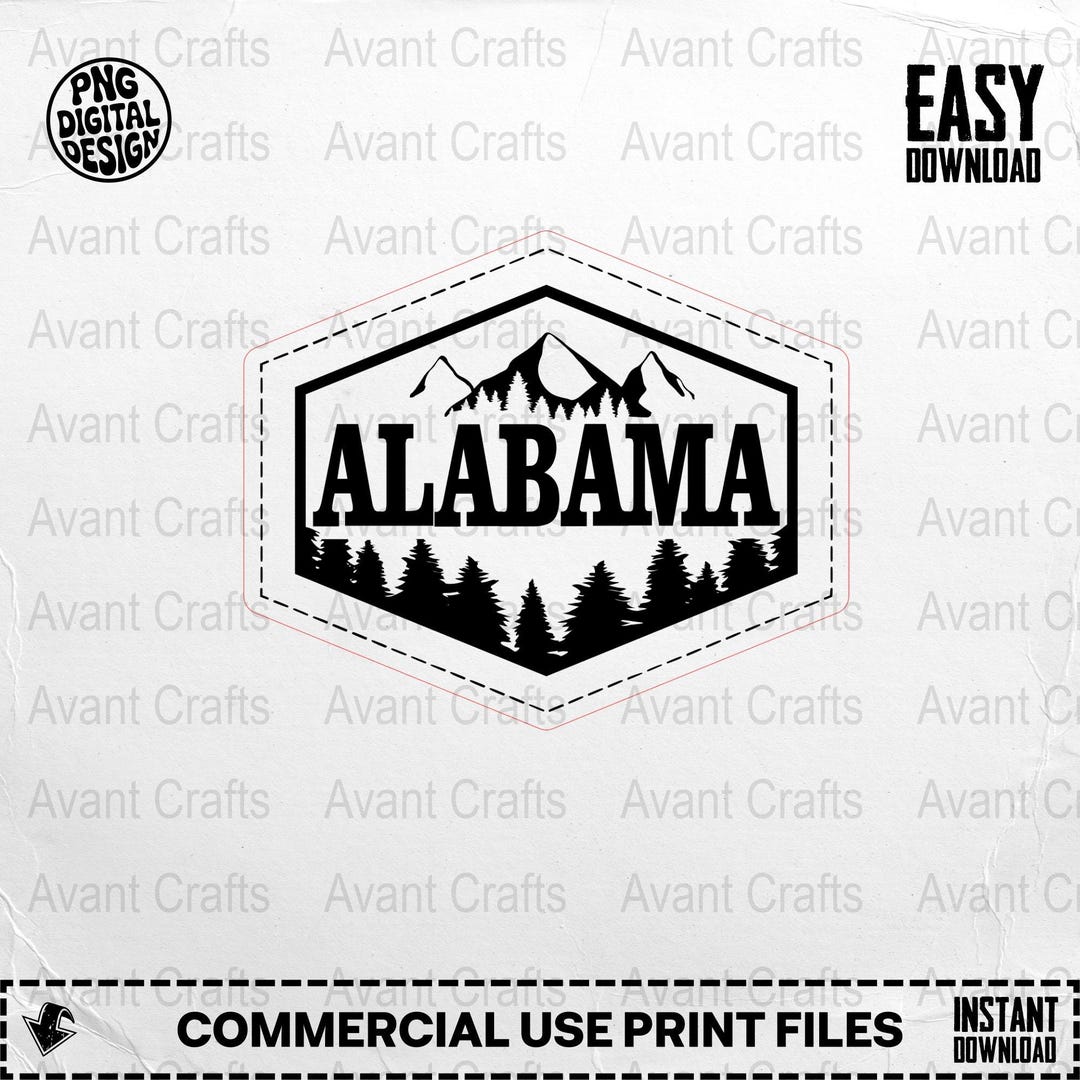 Alabama State Mountain Trees Digital File Download Svg, Png, Pdf - Etsy