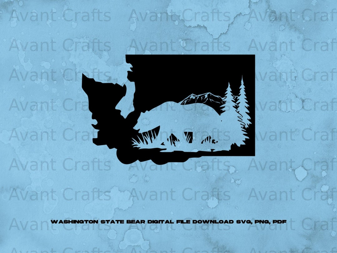 Washington State Bear Digital File Download Svg, Png, Pdf - Etsy