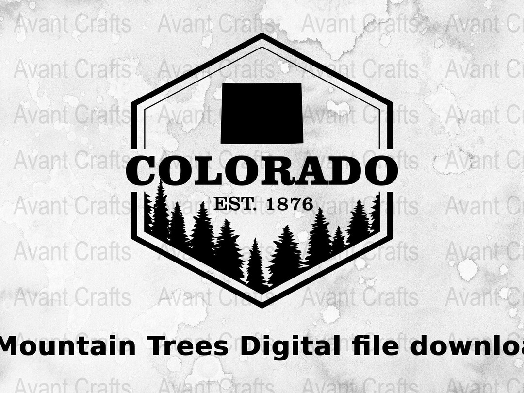 Colorado State Mountain Trees Digital File Download Svg, Png, Pdf - Etsy