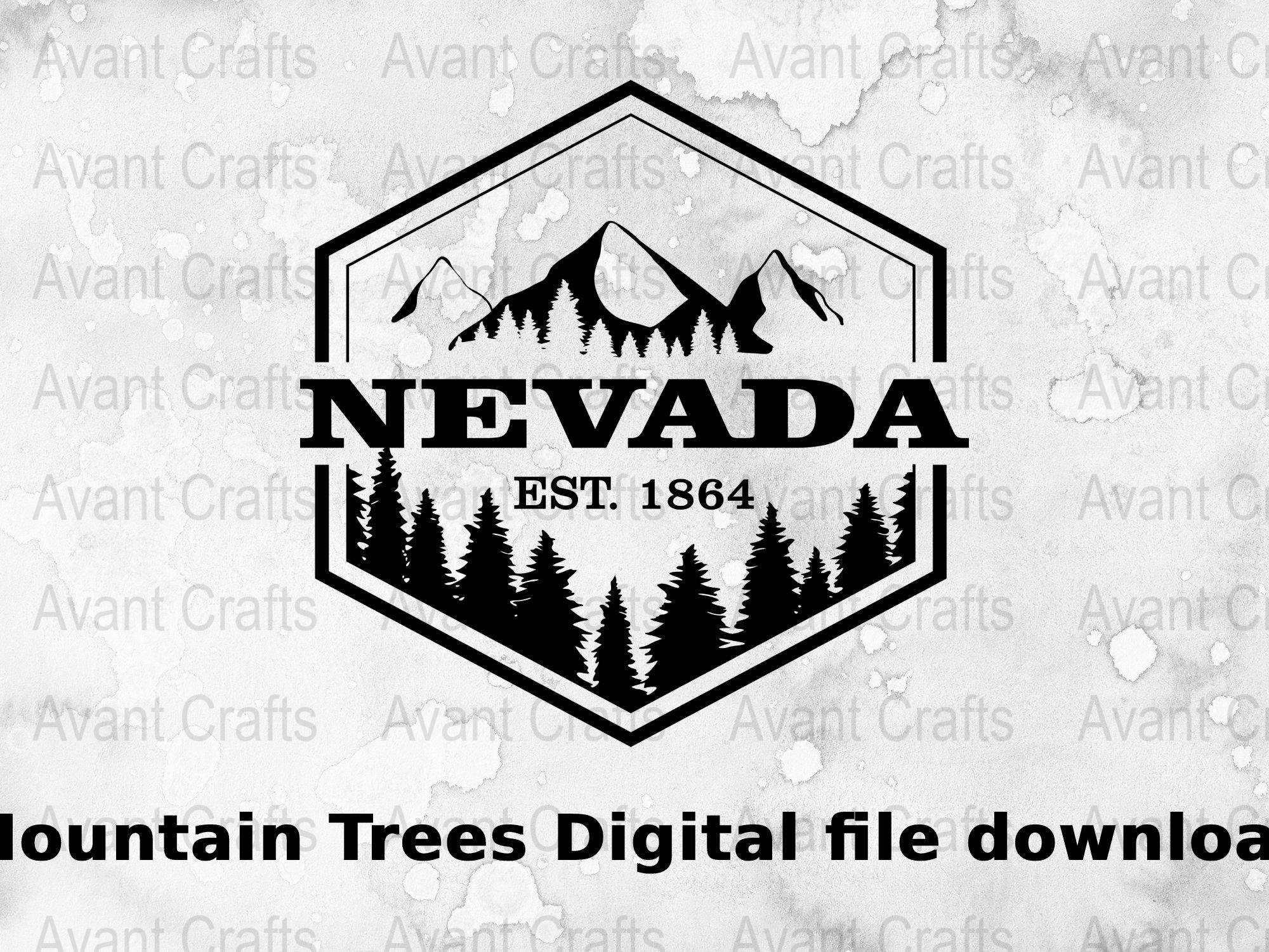Nevada State Mountain Trees Digital File Download Svg, Png, Pdf - Etsy