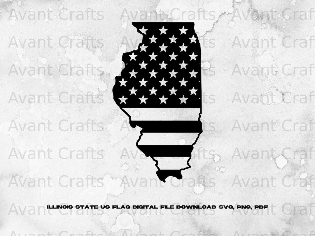 Illinois State US Flag Digital File Download Svg, Png, Pdf - Etsy