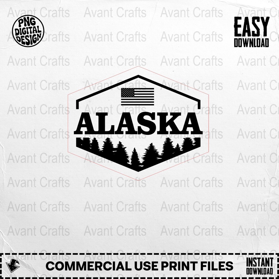 Alaska State Mountain Trees Digital File Download Svg, Png, Pdf - Etsy