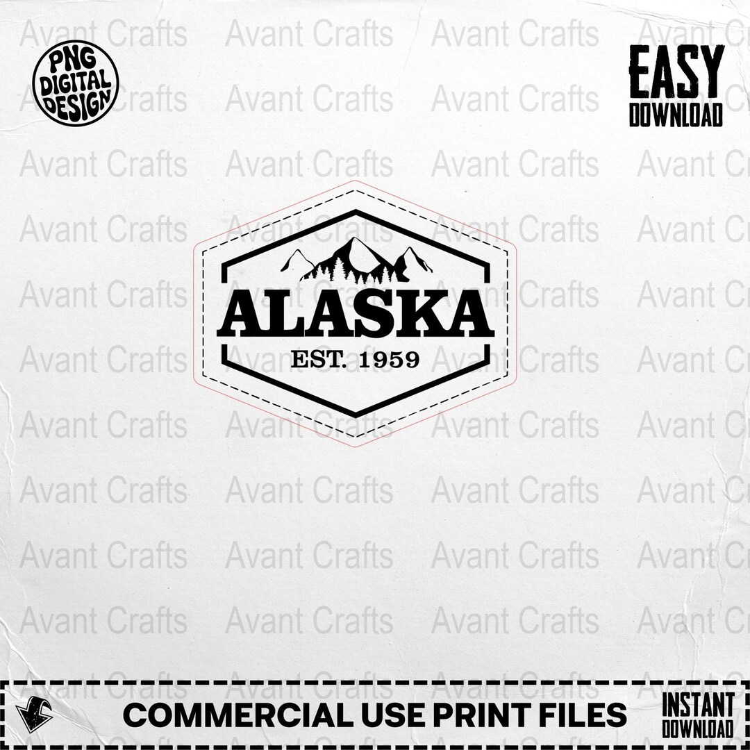 Alaska State Mountain Trees Digital File Download Svg, Png, Pdf - Etsy