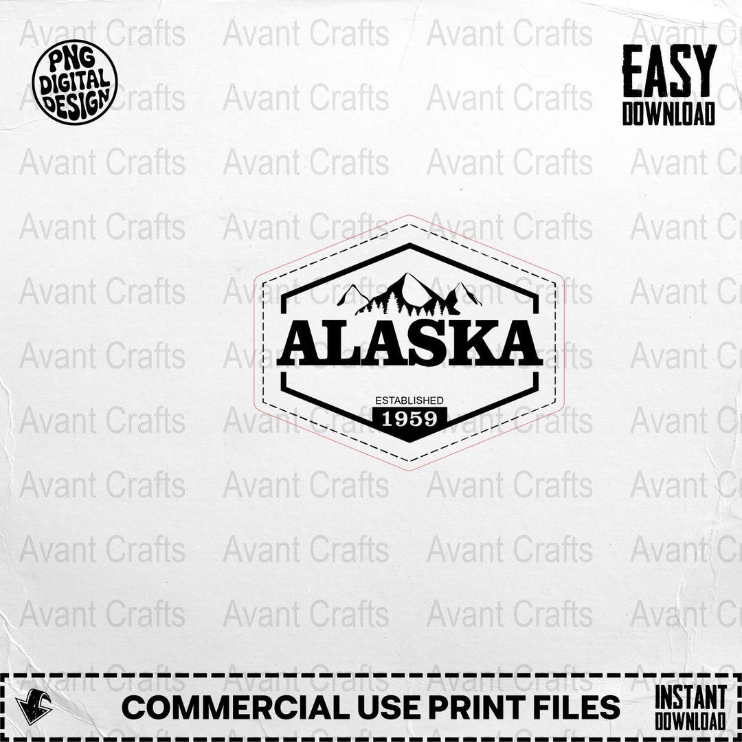 Alaska State Mountain Trees Digital File Download Svg, Png, Pdf - Etsy