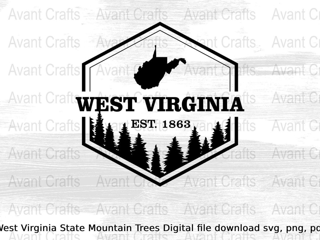 West Virginia State Mountain Trees Digital File Download Svg, Png, Pdf ...