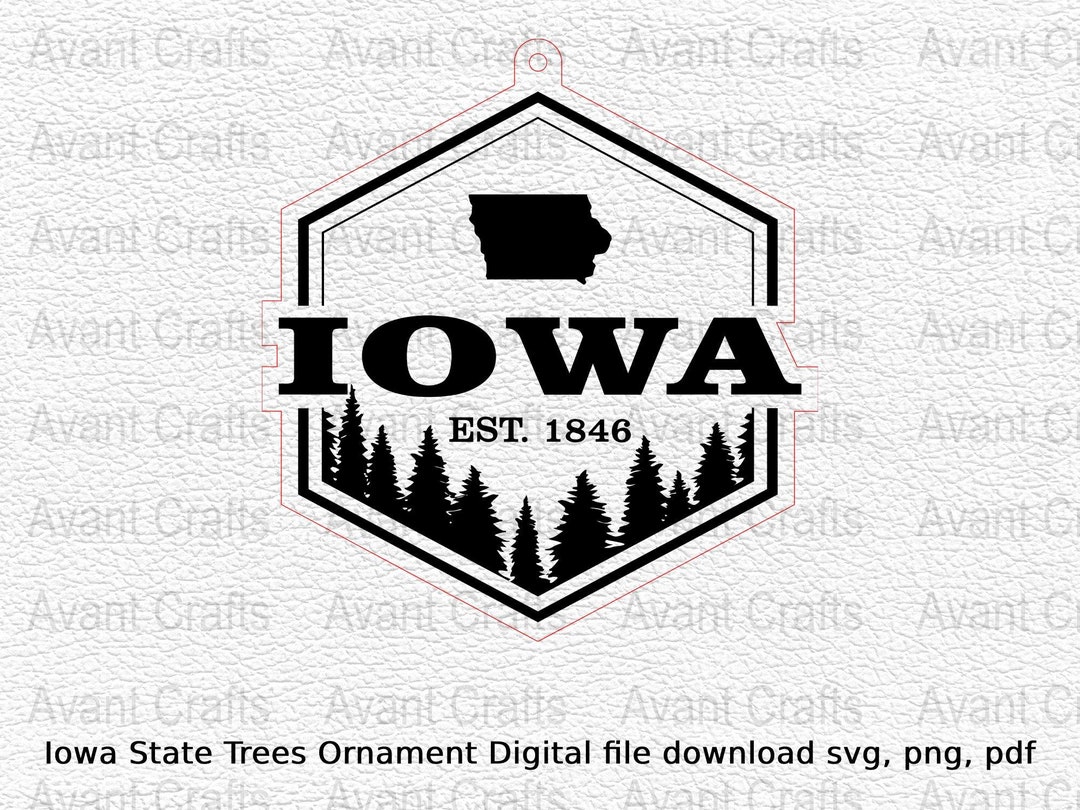 Iowa State Trees Ornament Digital File Download Svg, Png, Pdf - Etsy