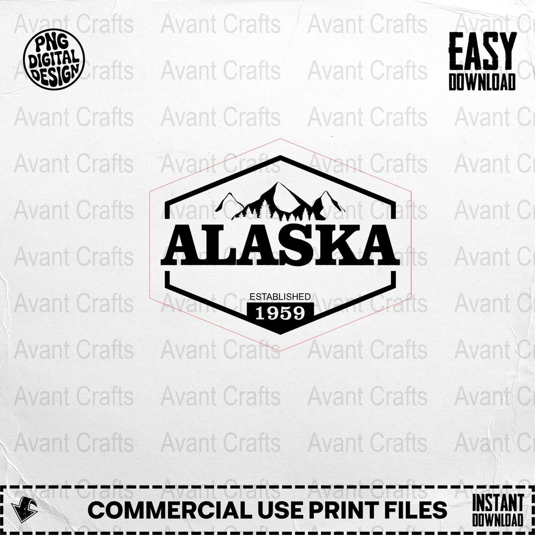 Alaska State Mountain Trees Digital File Download Svg, Png, Pdf - Etsy