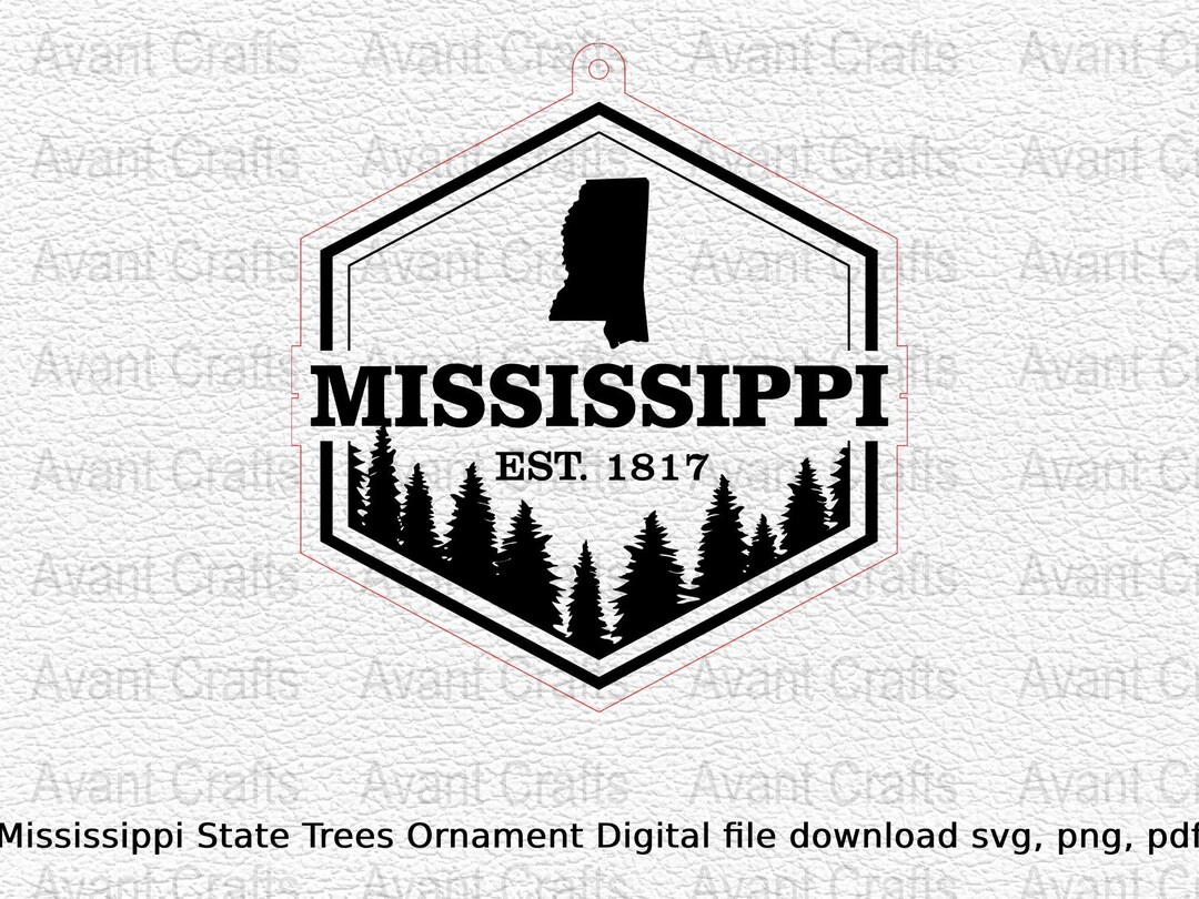 Mississippi State Trees Ornament Digital File Download Svg, Png, Pdf - Etsy