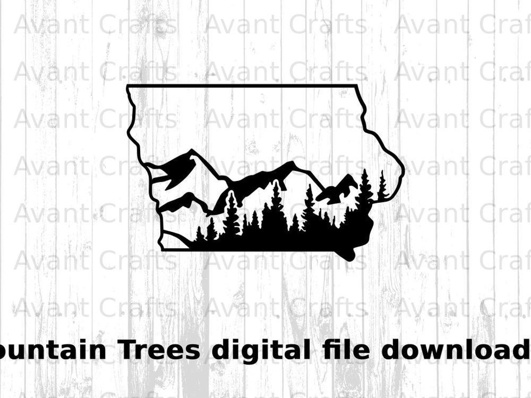 Iowa State Mountain Trees Digital File Download Svg, Png, Pdf - Etsy