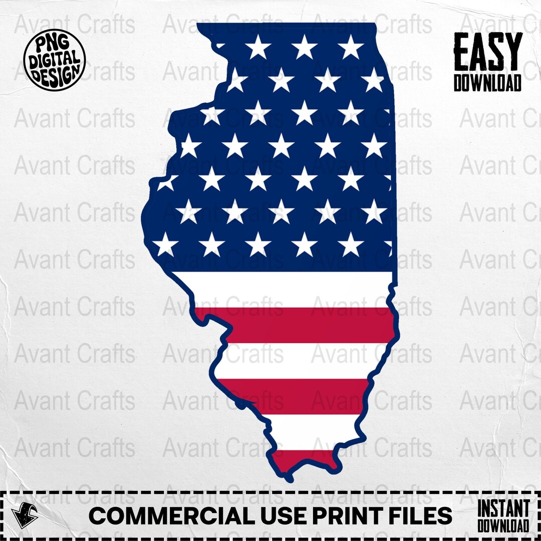 Illinois State US Flag Digital File Download Jpeg, Png, Pdf - Etsy