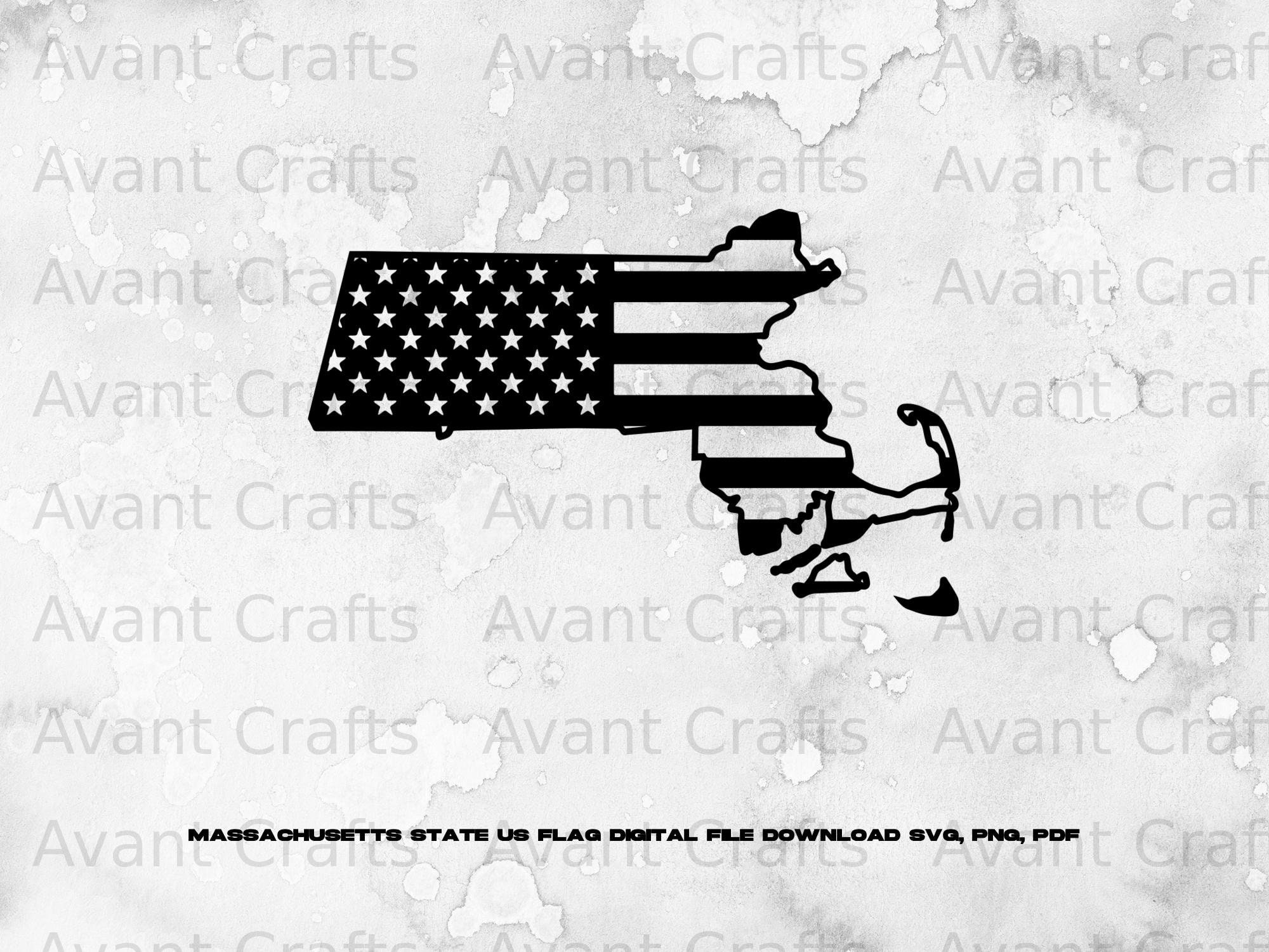 Massachusetts State US Flag Digital File Download Svg, Png, Pdf - Etsy
