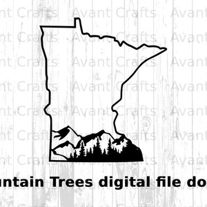 Minnesota State Mountain Trees Digital File Download Svg, Png, Pdf - Etsy