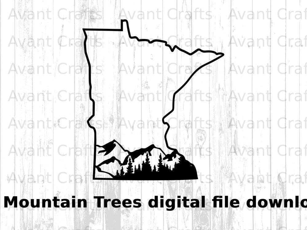 Minnesota State Mountain Trees Digital File Download Svg, Png, Pdf - Etsy