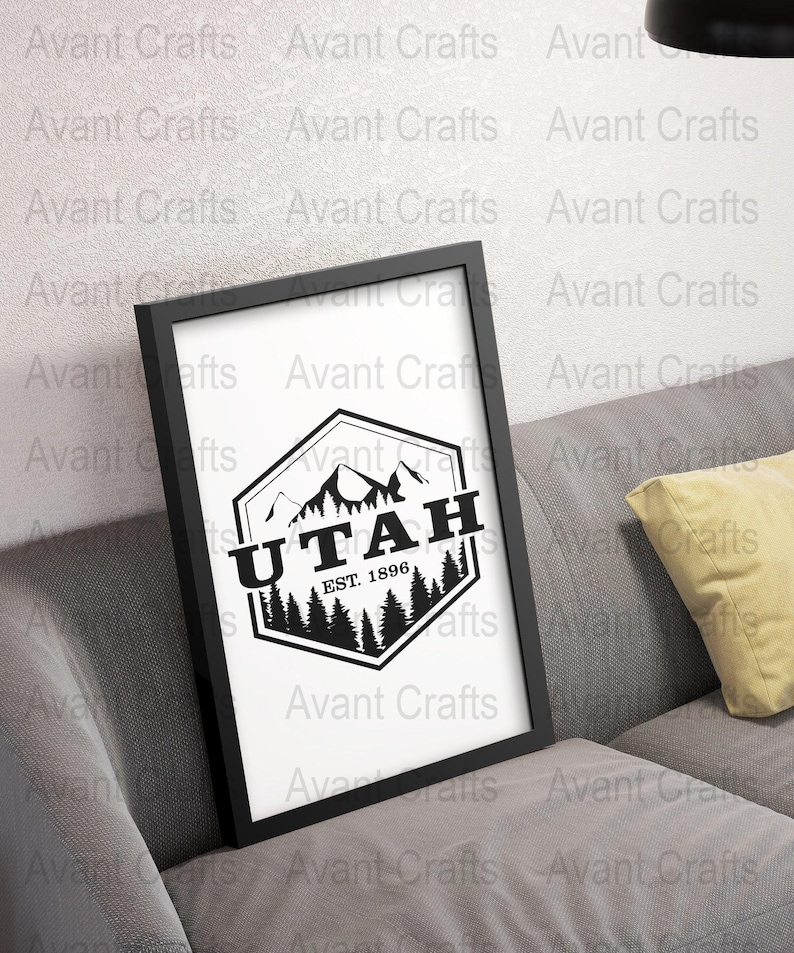 Utah State Mountain Trees Digital File Download Svg, Png, Pdf - Etsy