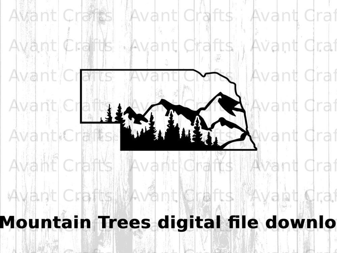 Nebraska State Mountain Trees Digital File Download Svg, Png, Pdf - Etsy