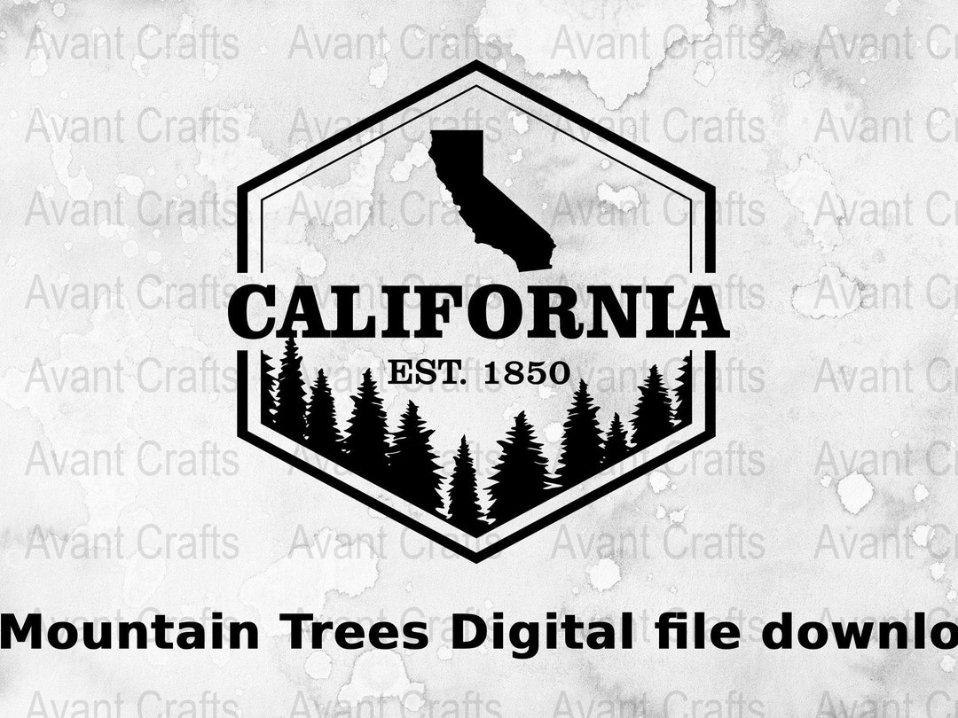 California State Mountain Trees Digital File Download Svg, Png, Pdf - Etsy