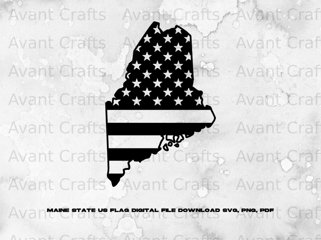 Maine State US Flag Digital File Download Svg, Png, Pdf - Etsy