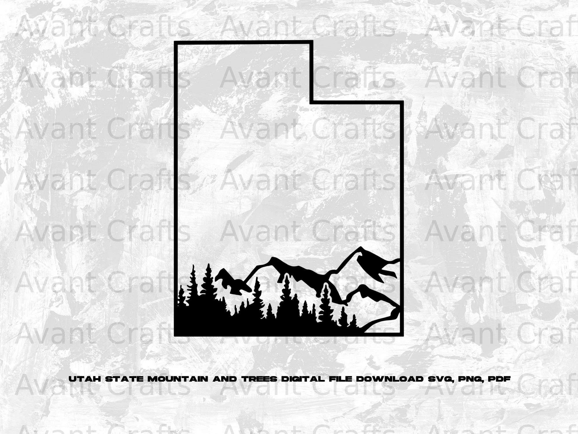 Utah State Mountain and Trees Digital File Download Svg Png - Etsy