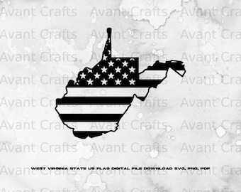 West Virginia Map US Flag Svg, WV USA on American Flag, America State ...