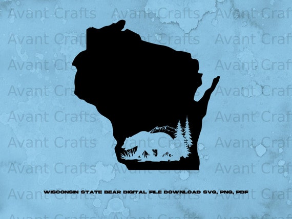 Wisconsin State Bear Digital File Download Svg Png Pdf | Etsy