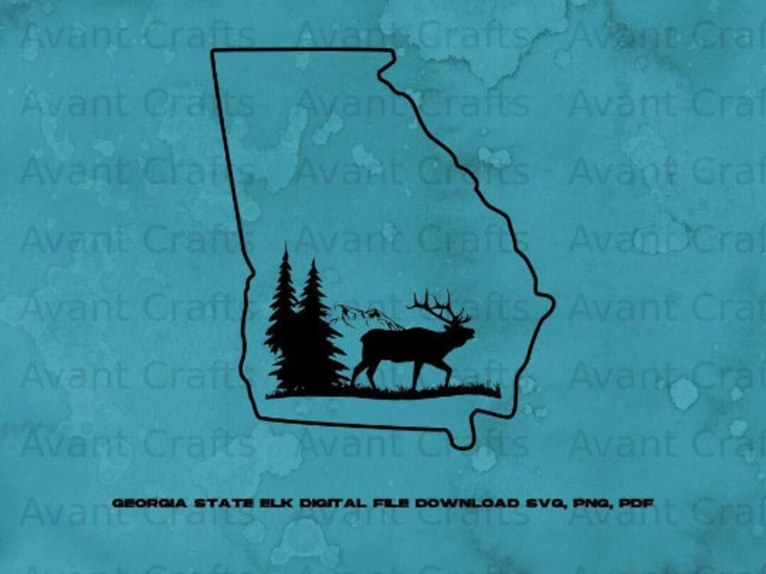 Georgia State With Elk Digital File Download Svg, Png, Pdf - Etsy