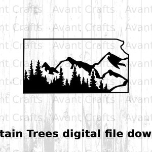 Kansas State Mountain Trees Digital File Download Svg, Png, Pdf - Etsy