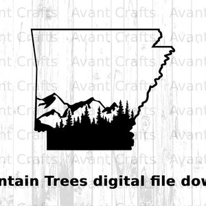 Arkansas State Mountain Trees Digital File Download Svg, Png, Pdf - Etsy