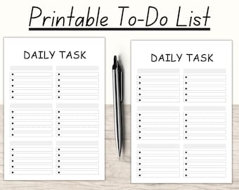 Printable Daily Checklist to Do Lists Personal Daily Weekly Checklist ...