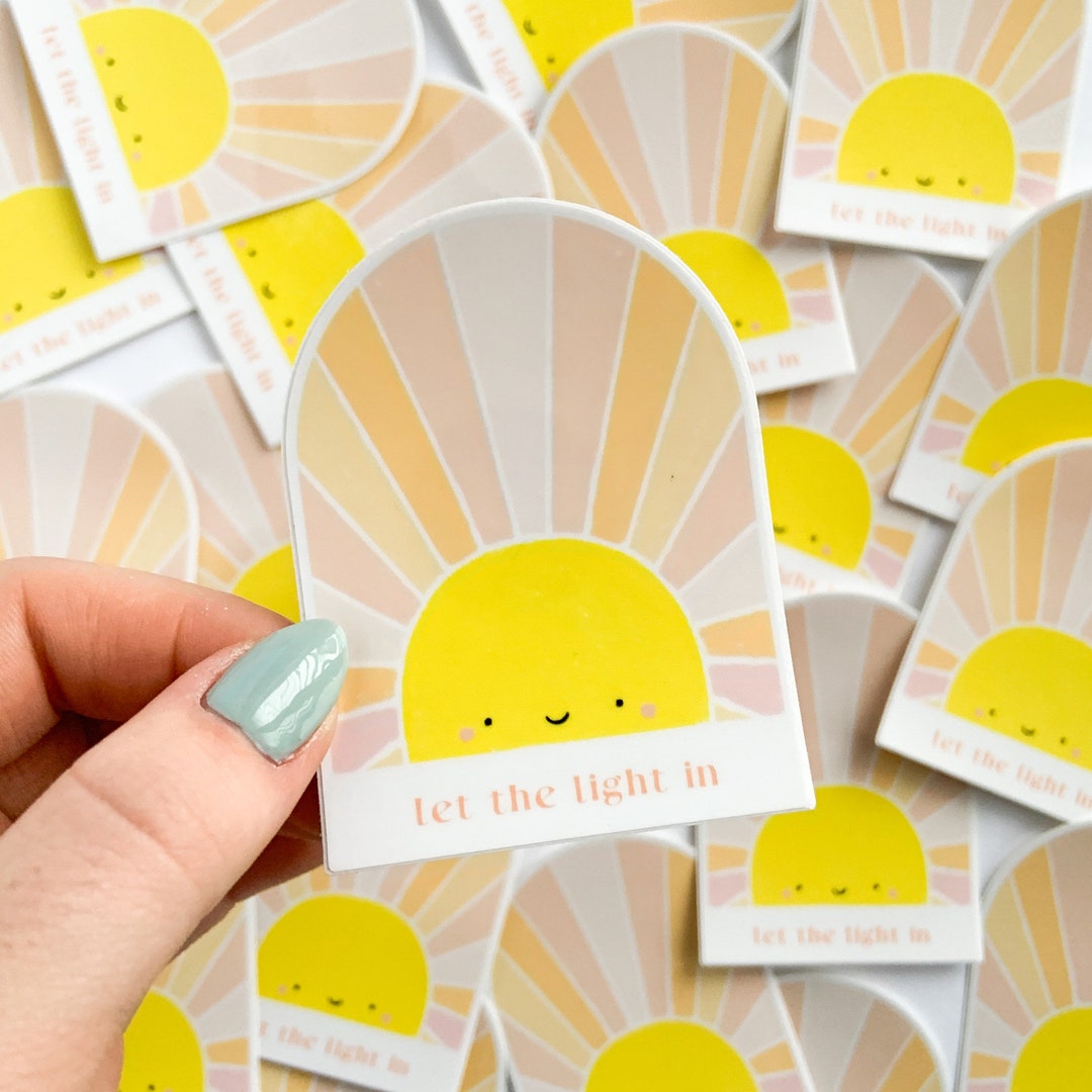 Let the Light in Sticker | Cute Sun Diecut Vinyl Sticker for Water ...