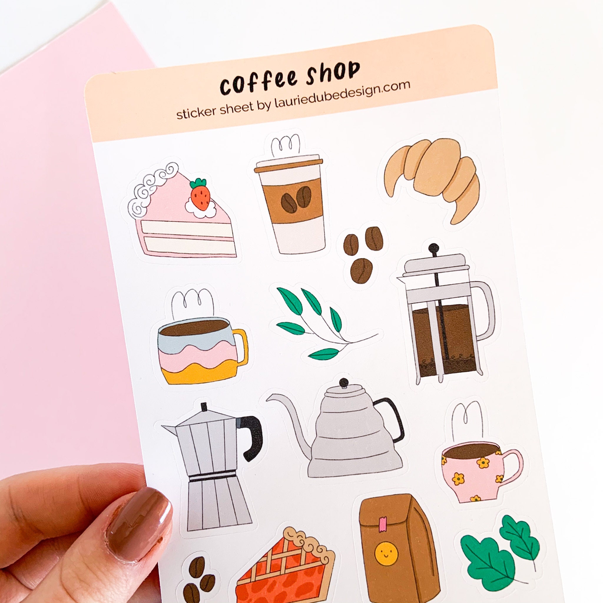 Sticker Sheet Coffee Shop Stickers Cute Bullet Journal - Etsy