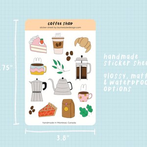 Sticker Sheet Coffee Shop Stickers, Cute Bullet Journal, Scrapbooking ...