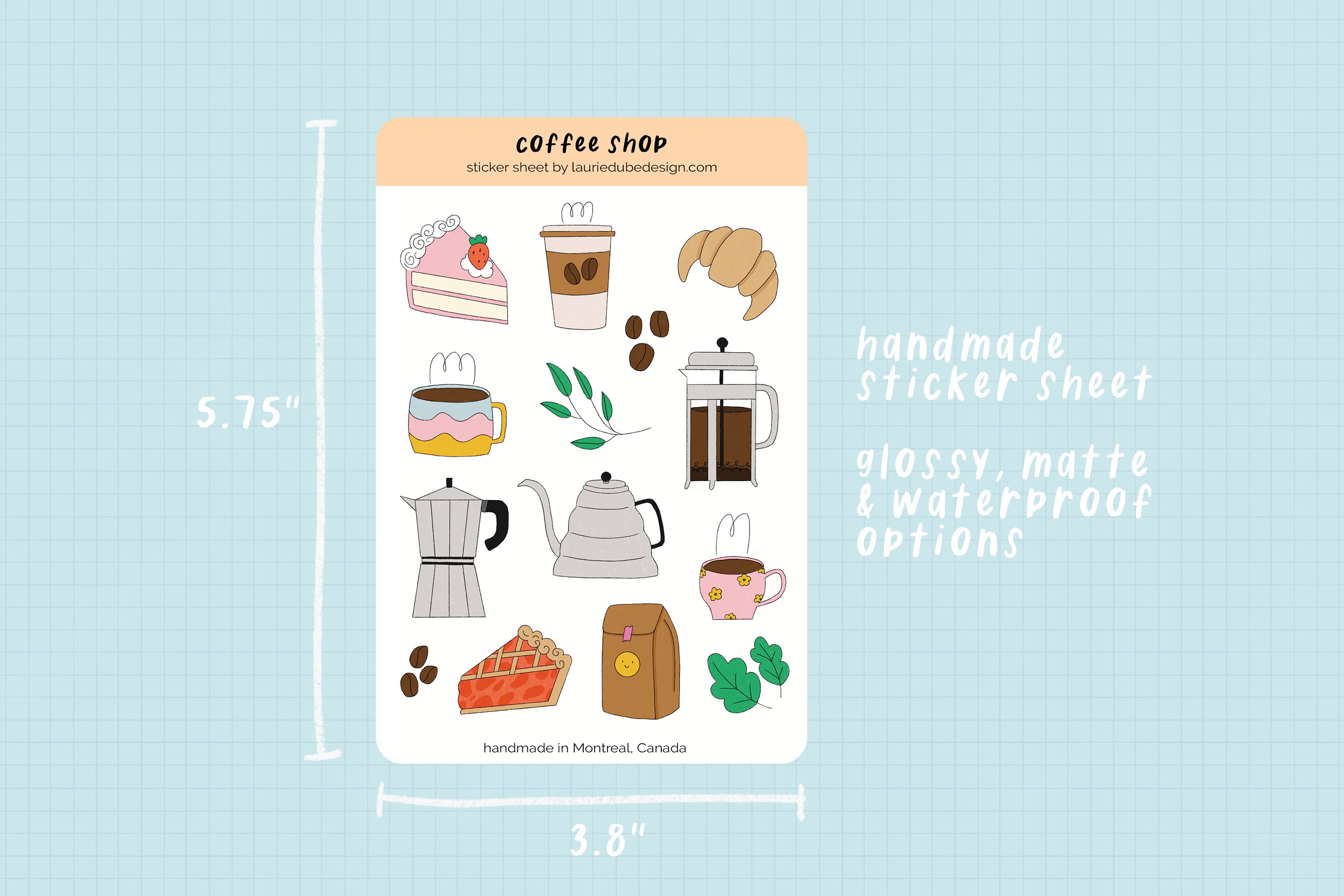 Sticker Sheet Coffee Shop Stickers Cute Bullet Journal - Etsy