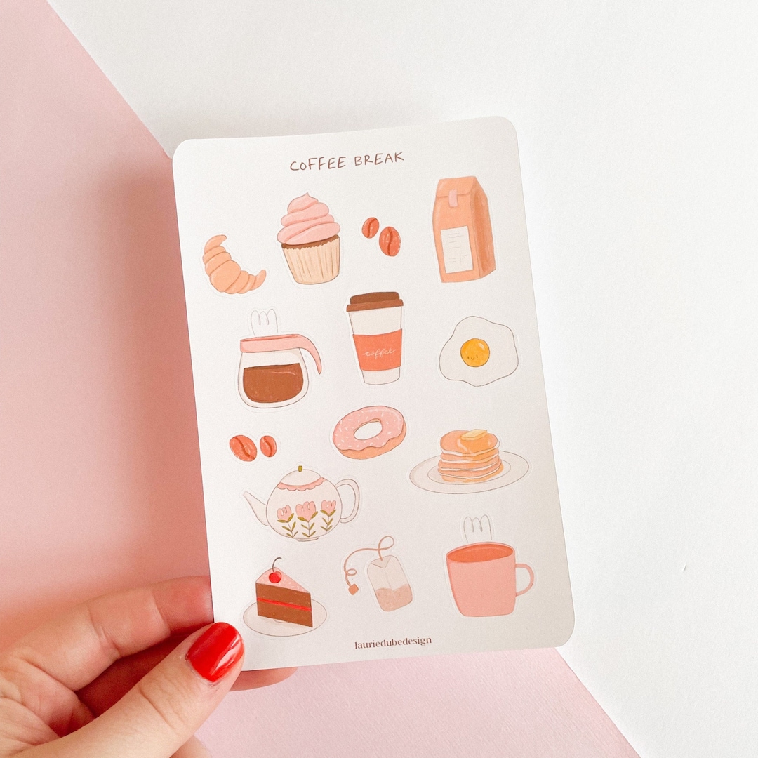 Coffee Break Sticker Sheet Bujo Stickers, Bullet Journal Stickers ...