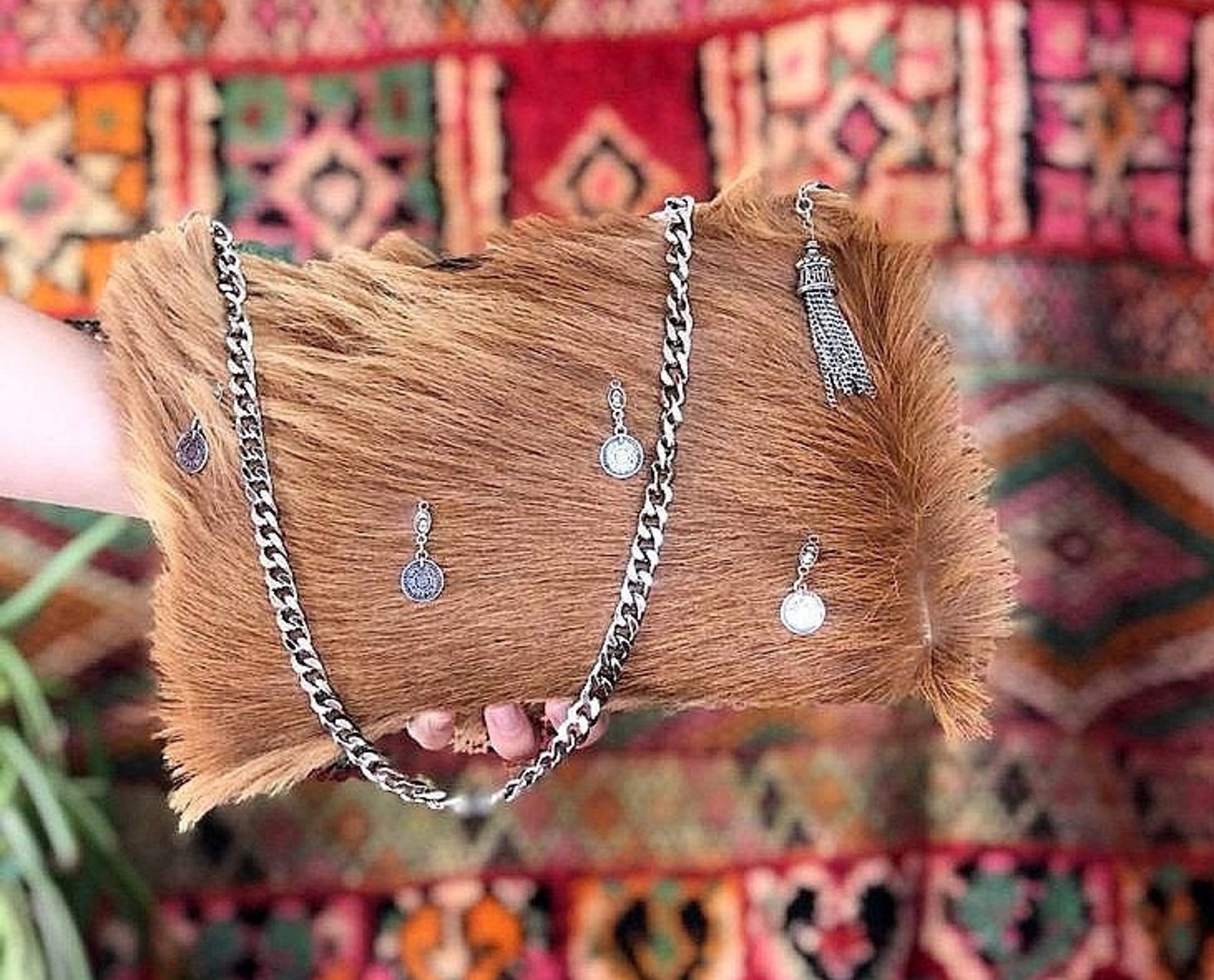 Berber Leather Bag, Moroccan Leather Bag, Goat Hide Handbag, Sac ...