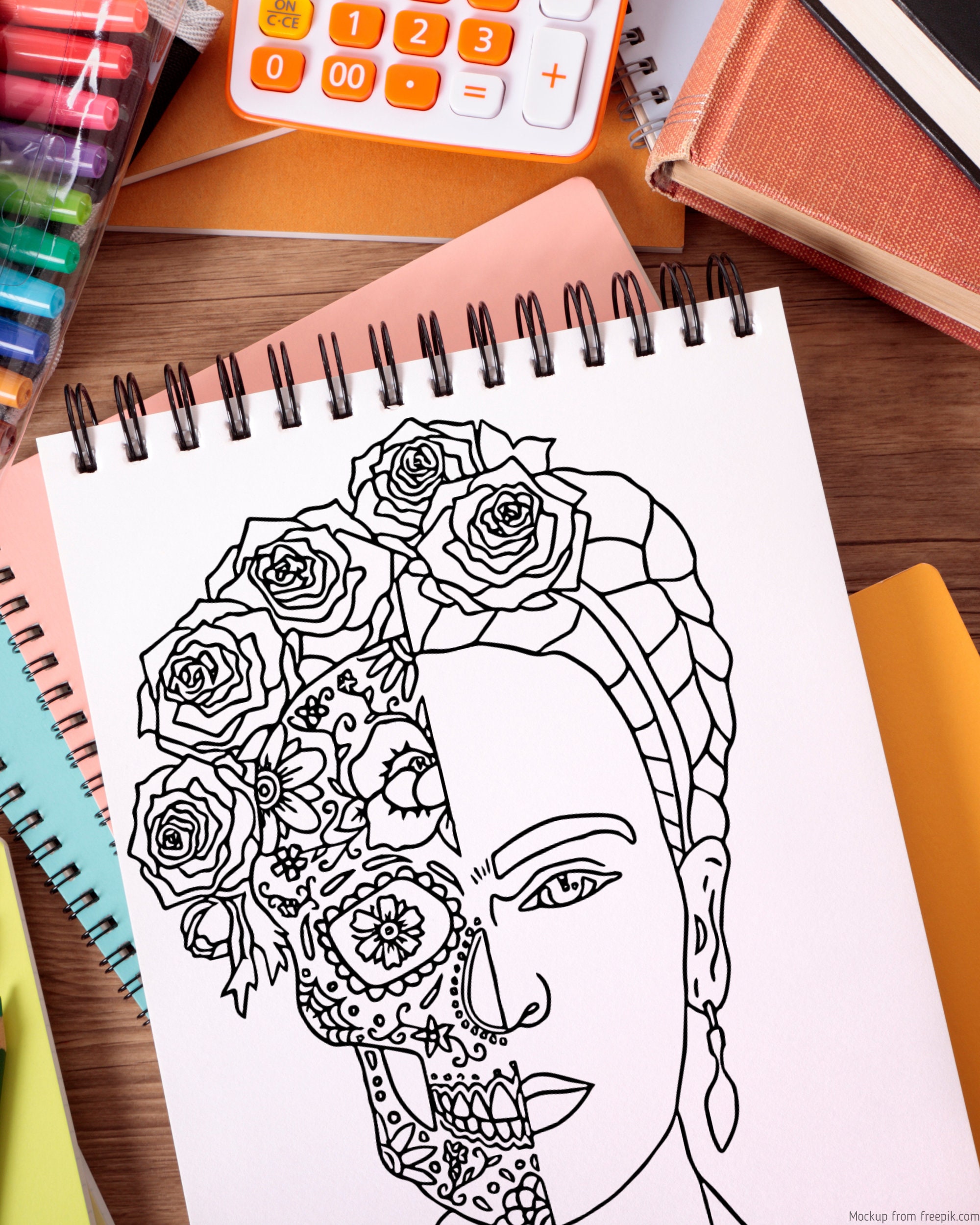 Frida Kahlo Dia De Los Muertos Day of the Dead Digital - Etsy