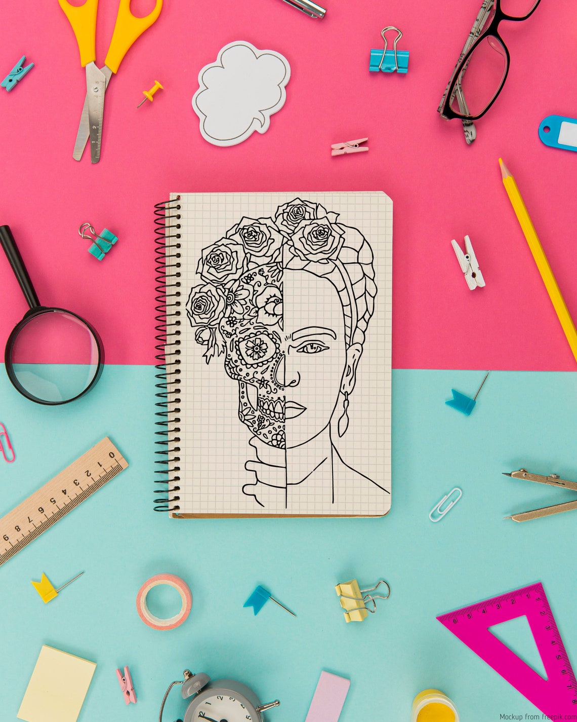 Frida Kahlo Dia De Los Muertos Day of the Dead Digital - Etsy