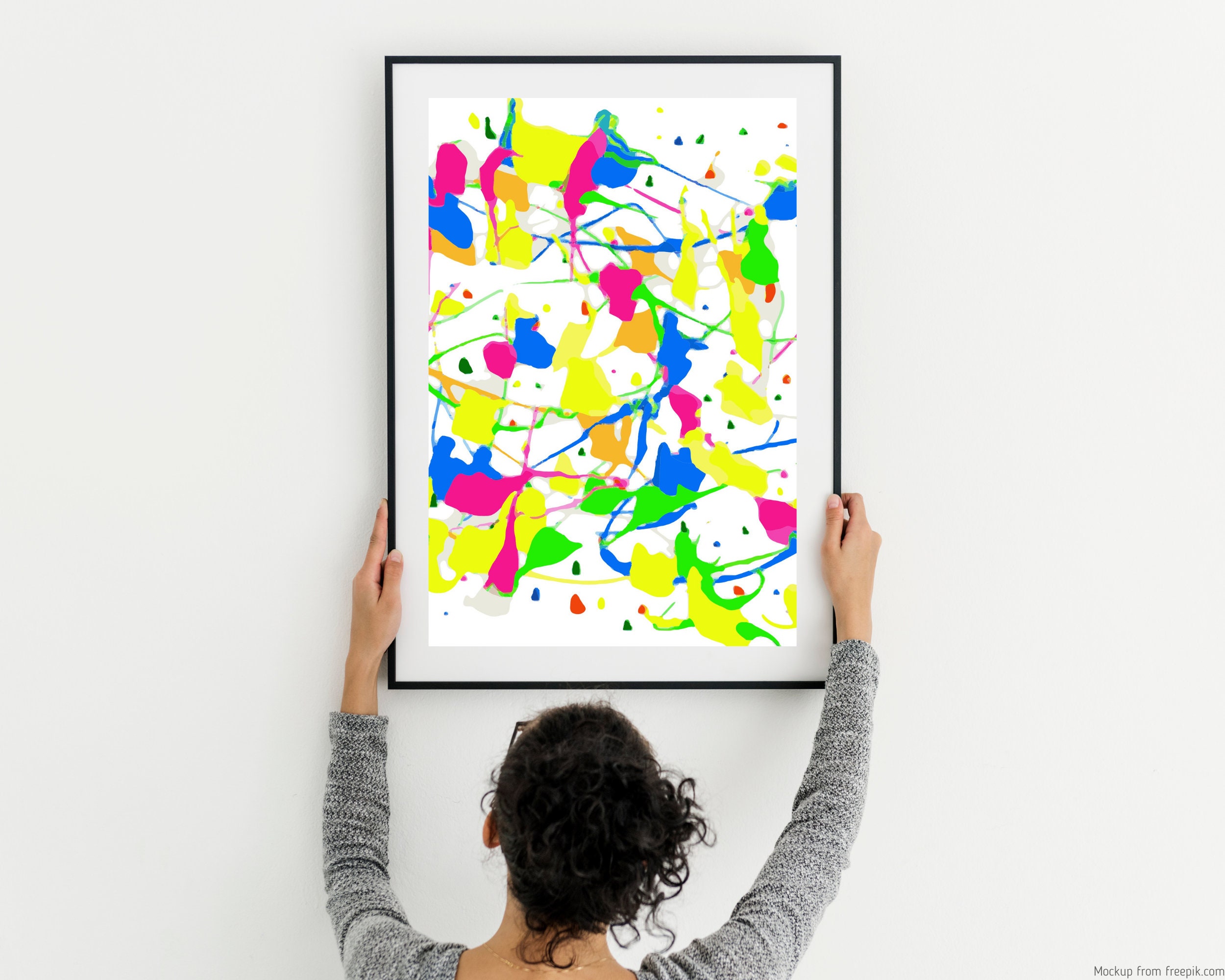 Colorful Splatter Paint Printable Wall Art, Instant Digital Download ...