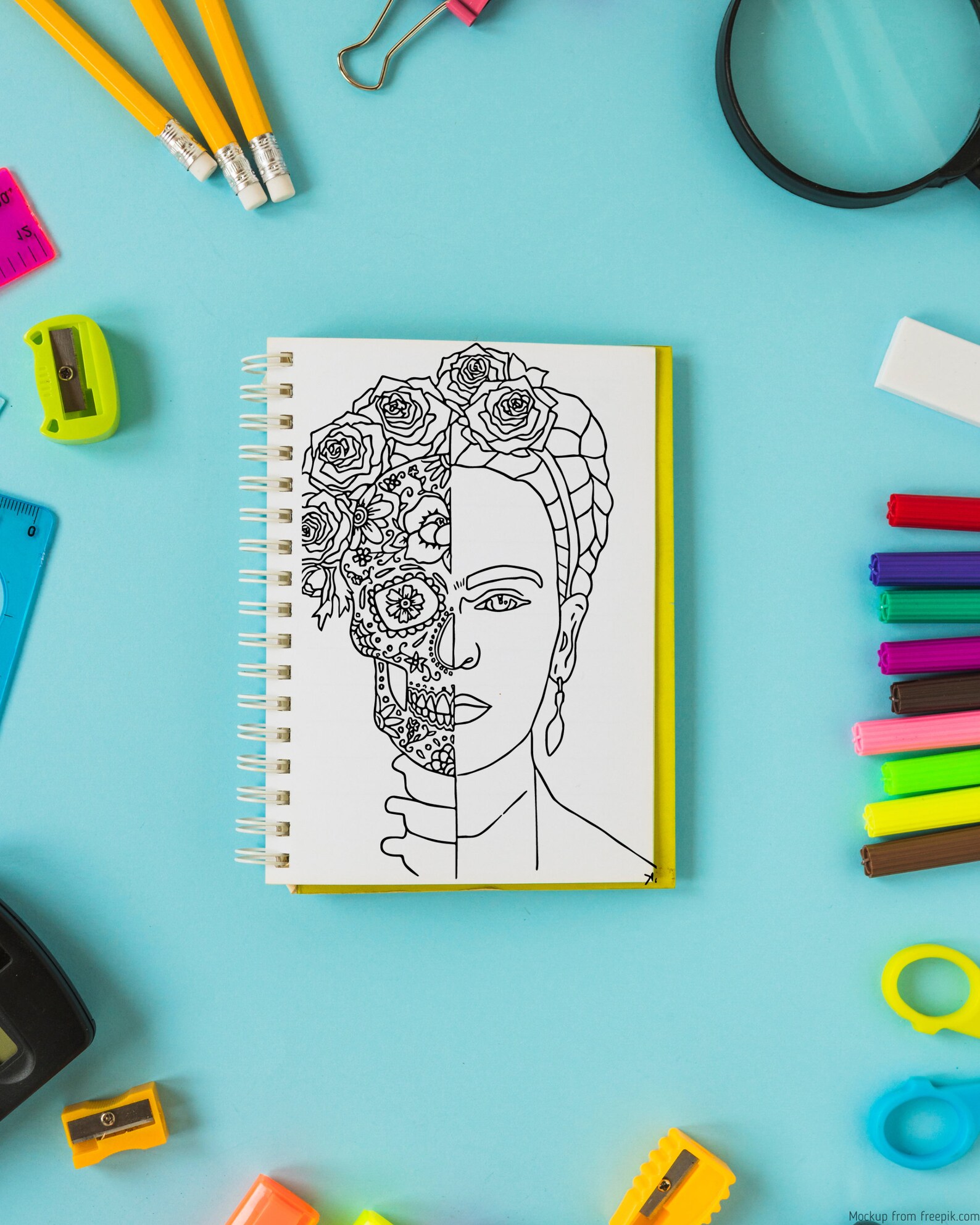 Frida Kahlo Dia De Los Muertos Day of the Dead Digital - Etsy